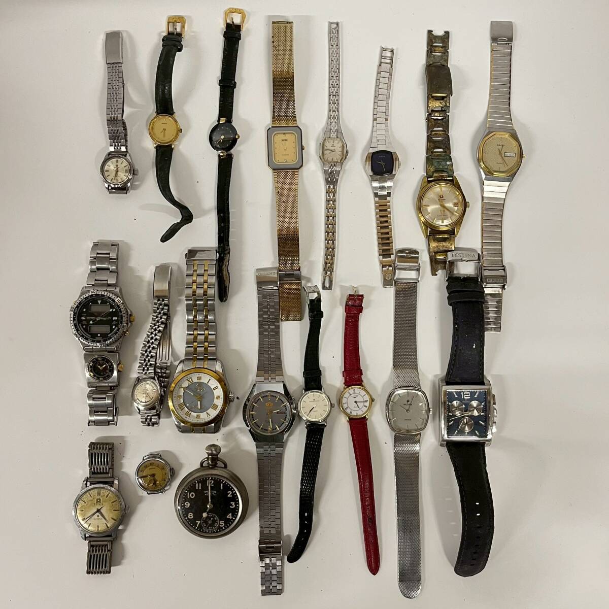 1円~ 19点 腕時計 まとめ TITUS RADO ORIENT LONGINES UNIVERSAL GENEVE NATION ELGIN TITONI INGERSOLL 等 QZ ...