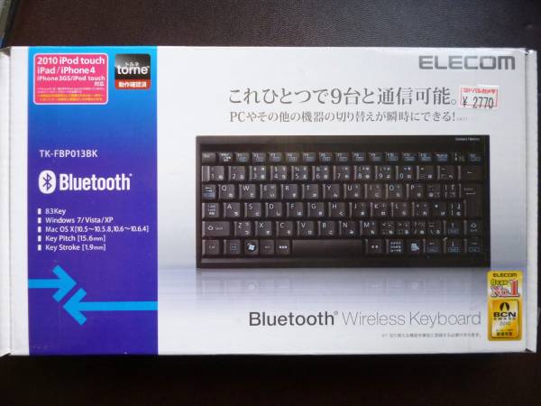 BluetoothワイヤレスキーボードコンパクトサイズTK-FBP013(ワイヤレスキーボード)｜売買されたオークション情報、yahooの商品情報をアーカイブ公開 - オークファン ...