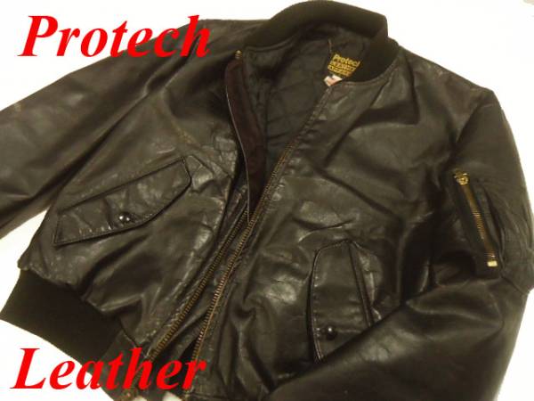 1010Y-4 USA製 Protech MA-1 中綿入 レザーフライトJKT(Lサイズ)｜売買されたオークション情報、yahooの商品情報 ...