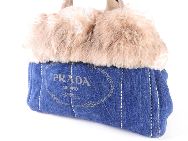 プラダ カナパ エコ ファー デニム トートバッグ BN2182 ブルー(トートバッグ)｜売買されたオークション情報、yahooの商品情報をアーカイブ公開 - オークファン（aucfan.com）