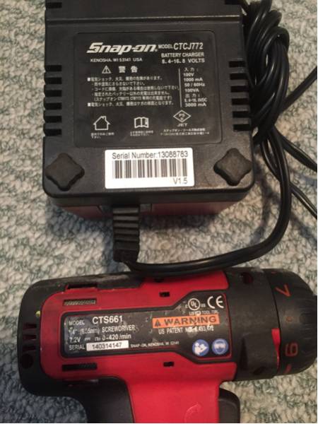snap-on スナップオン 電動 ドライバー ビット CTS661 充電器付き(ドリル、ドライバー、レンチ)｜売買されたオークション情報 ...