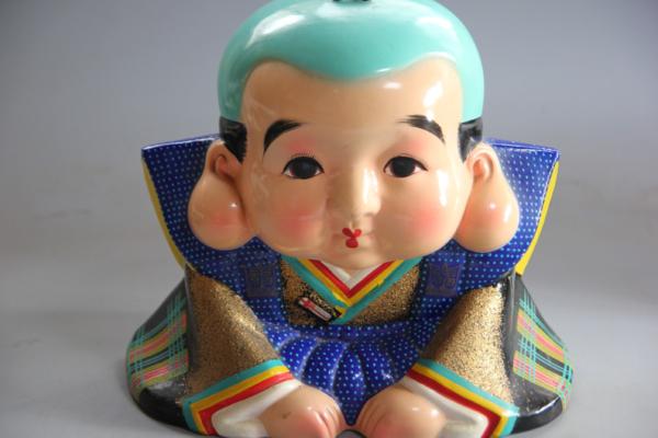E303 かわいい福助人形/大型/日本人形/置物/貯金箱/商売繁盛/土人形/縁起物35609(日本人形)｜売買されたオークション情報、yahooの商品情報をアーカイブ公開 - オークファン ...