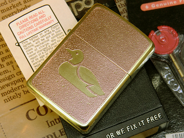 Vintage 1982 Copper Plate Brass Zippo Duck 鴨 かも ダック 銅＆真鍮 80年代廃盤デザイン(タウン ...