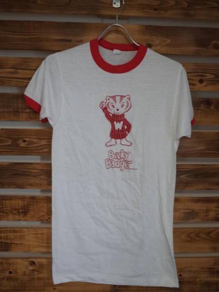 な805 vintage 70's USA製 NW Becky Badger キャピタル シティ コミックス プリント 半袖Tシャツ S 白× ...