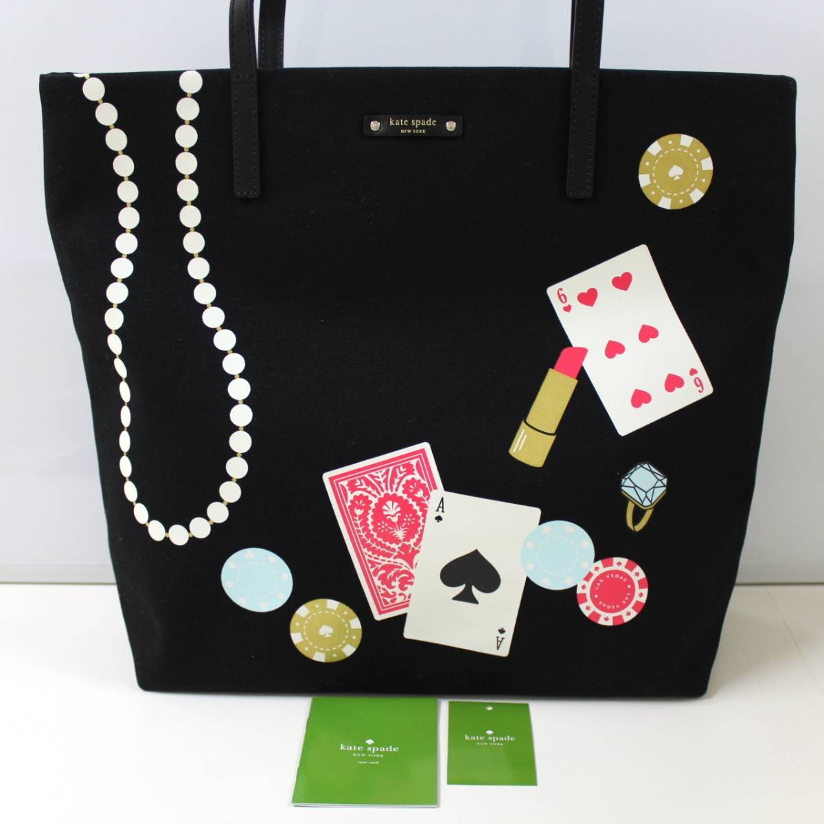 $ラスベガス限定＄ sb235 kate spade トートバッグ 黒色 A4対応 ケイトスペード正規品 付属品→タグ ケアカード レシート(トートバッグ)｜売買されたオークション情報 ...