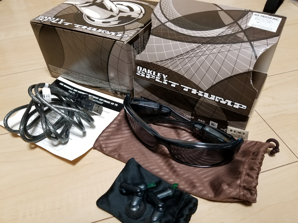 OAKLEY オークリー SPLIT THUMP 1GB CrystalBlack/BlackIridium サングラス 限定レア MP3 ...