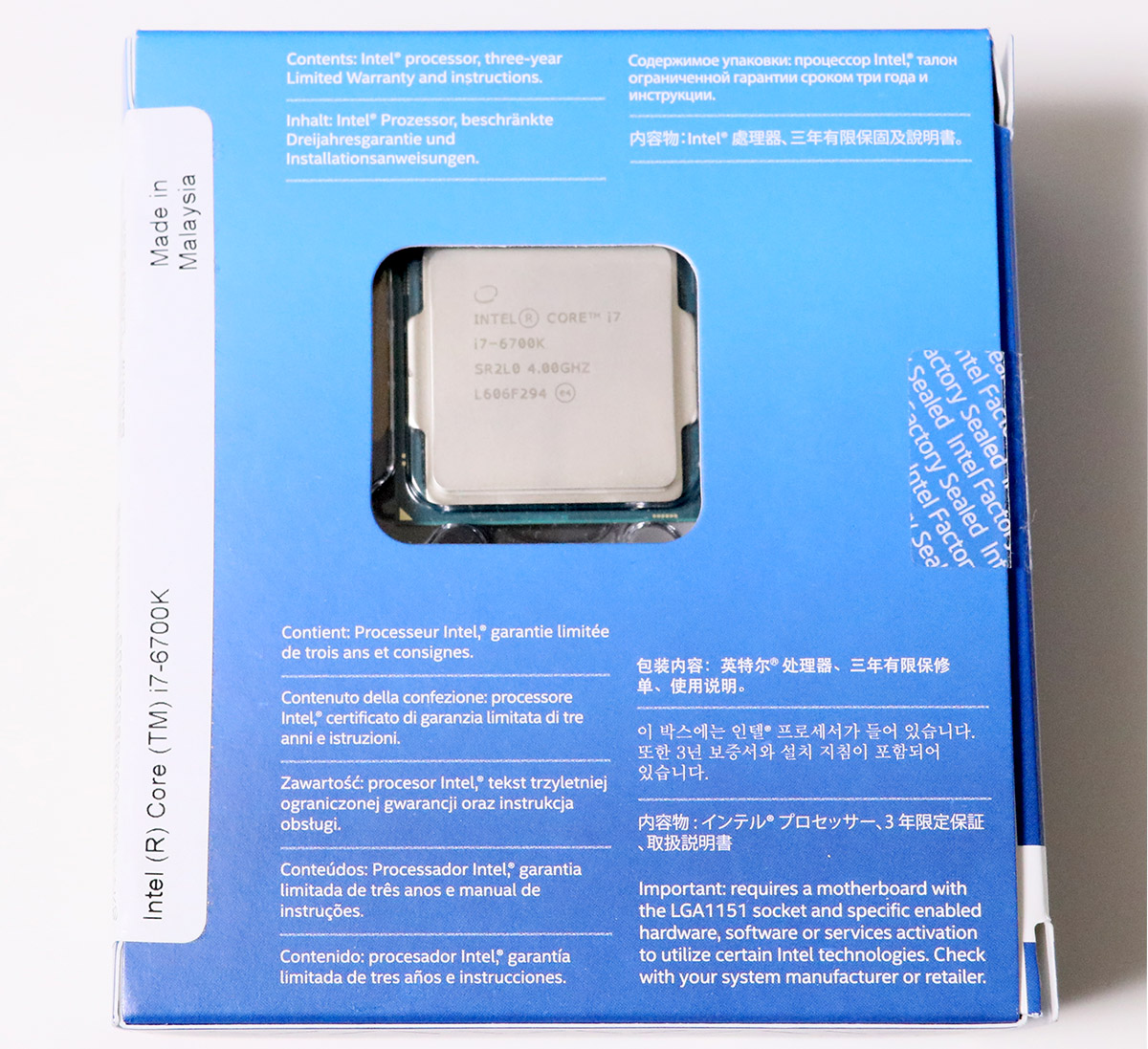 Core i7-6700K BOX LGA1151 BX80662I76700K Intel CPU(Core i7)｜売買されたオークション ...