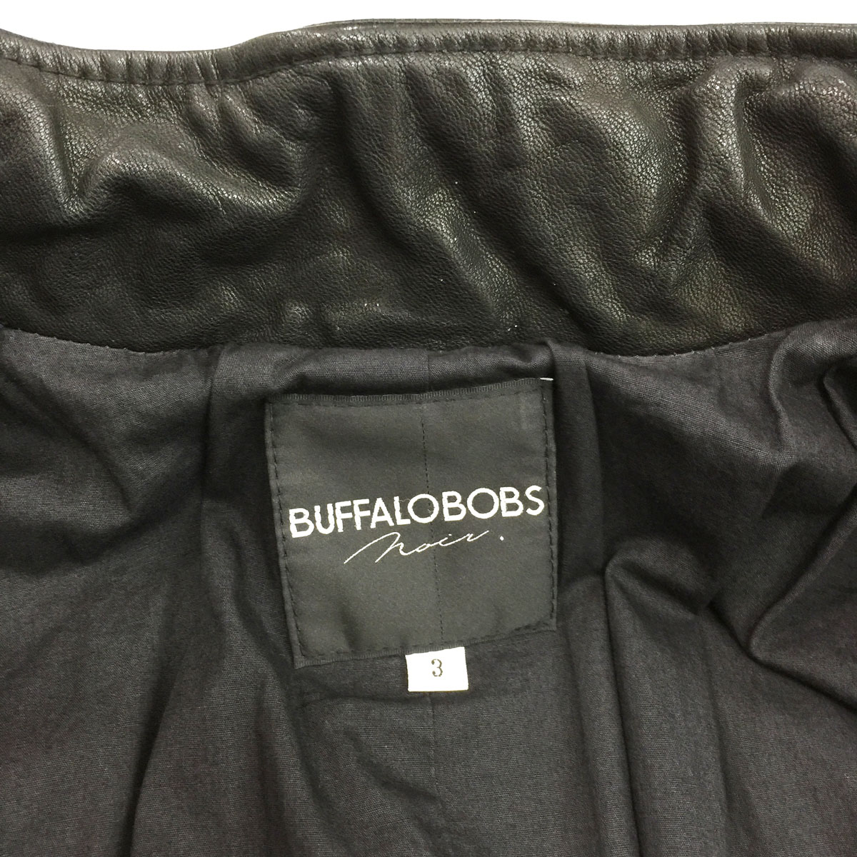 BUFFALO BOBS バッファローボブズ 匠レザー 山羊革 ミリタリー ライダース ジャケット メンズ3 ブラック 黒 M-65 ...