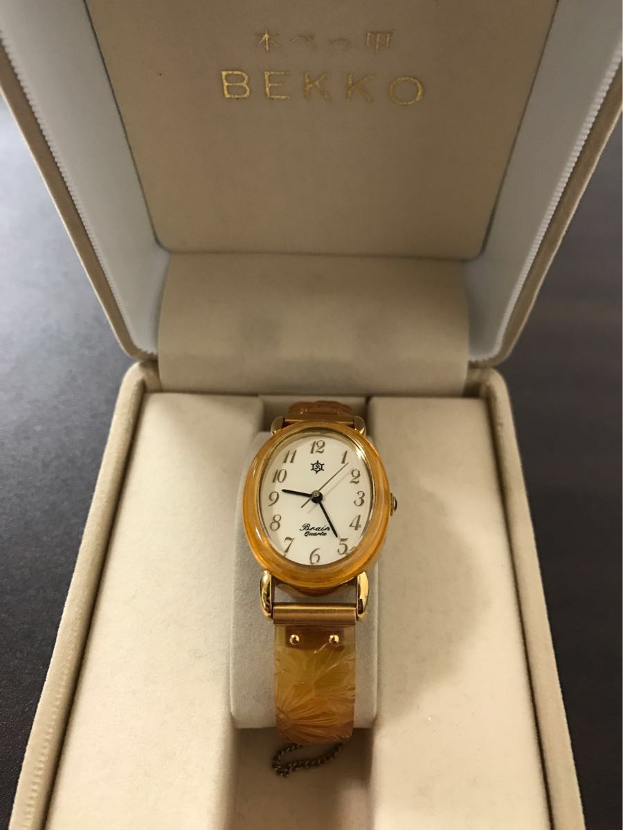 Brain 本べっ甲 鼈甲 BEKKO レディース 腕時計 クォーツ(3針（時、分、秒）)｜売買されたオークション情報、yahooの商品情報をアーカイブ公開 - オークファン（aucfan.com）