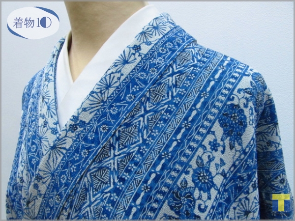 着物10 1円 絹 小紋 縮緬 藍染 草花 花 草 植物 松 単衣 身丈157cm 裄63cm(仕立て上がり)｜売買されたオークション情報、yahooの商品情報をアーカイブ公開 ...