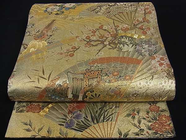 ヤフオク ベストストア受賞店 平和屋着物 極上 西陣あさぎ 丸帯 桃山扇面屏風文 プラチナ本金箔 壱阡八百口織 証紙付 逸品 s463(丸帯)｜売買されたオークション情報、yahooの商品情報 ...