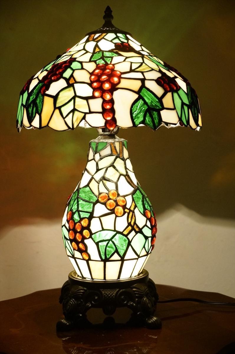 特大 2灯 ティファニー調 ステンドグラス ランプ ナイトスタンド 照明 卓上ライト 葡萄 H 53cm(その他)｜売買されたオークション情報、yahooの商品情報をアーカイブ公開 ...