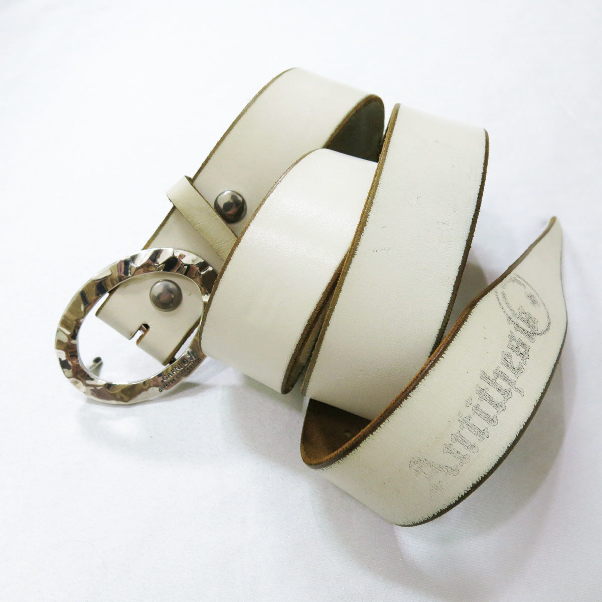 GARNI Silver Buckle Belt ガルニ シルバー バックル レザー ベルト ホワイト 白(白)｜売買されたオークション情報 ...