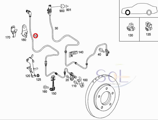 ベンツ W221 スピードセンサー ABSセンサー 前後左右1台分セット S350 S500 S600 S63 S65 2219050001 ...
