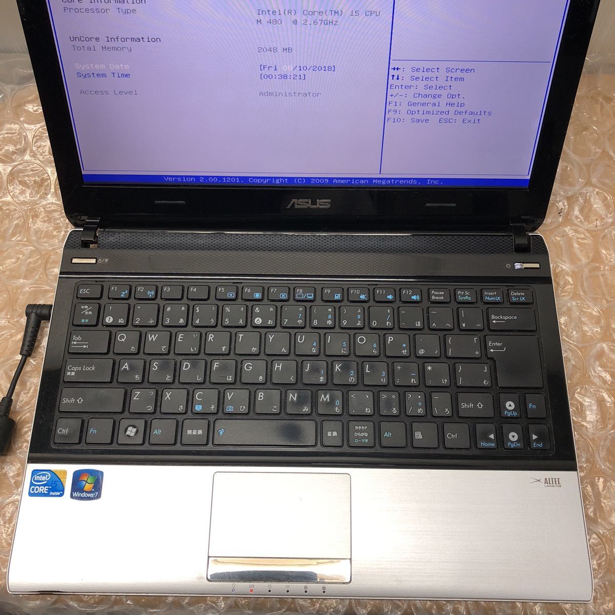 I-19 激安 ノートパソコン ASUS CORE i5 M480 2.67GHz U31F 207 RX480 4536 通電確認済み 破損 ...