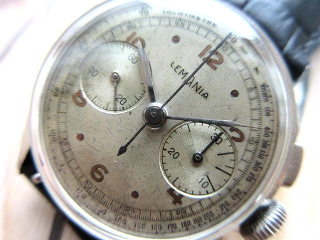 交渉可 レマニア 27CH アンティーク 2レジスター ミリタリー クロノグラフ 手巻き 腕時計 LEMANIA CH27 ビンテージ ...