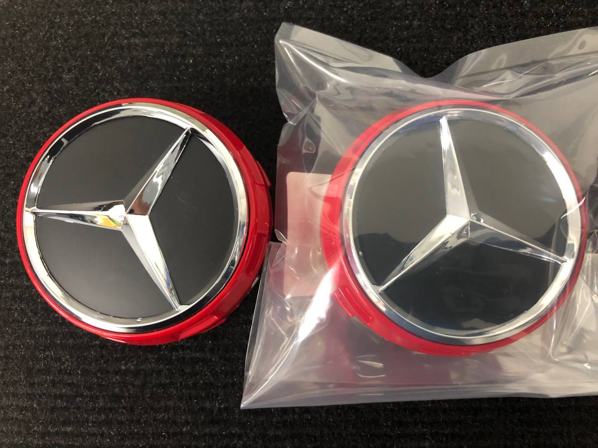 4個メルセデス ベンツ Aクラス A45 W176 センターキャップ レッド Mercedes-Benz AMG Center Cap Edition1 ...