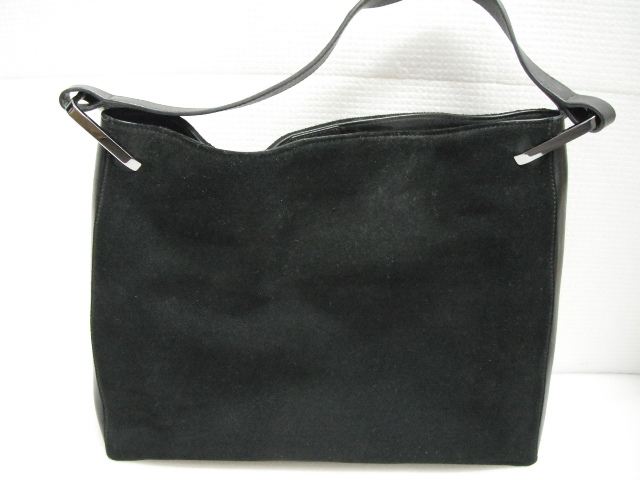 CREATION LUSSET クリエイションルセ スエード×レザー ハンド トート バッグ ブラック 黒 定形外特定記録付860円 J7-B ...