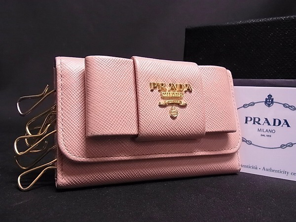 1円 PRADA プラダ 1M0222 サフィアーノレザー Wホック 6連 キーケース オルキデア ピンク系 B5401Bh(その他)｜売買されたオークション情報、yahooの商品情報を ...