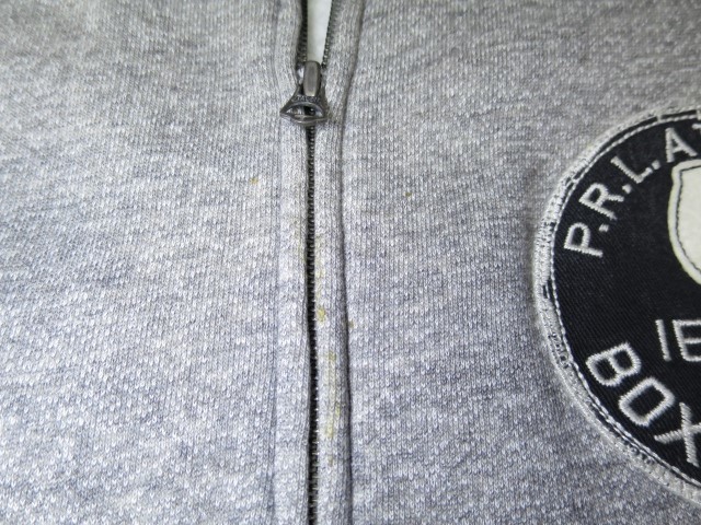 ポロ ラルフローレン スウェット スタジャン 実寸 M 霜降り TALONジップ RRL BOXING NEW YORK ボクシング ...