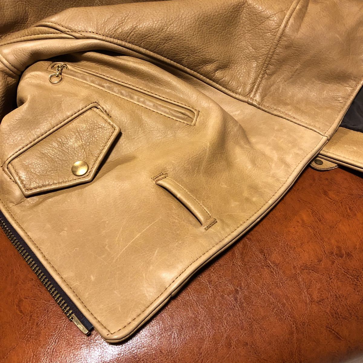 Schott/ショット ワンスター ライダースジャケット 513UST 34 タン TAN プチカスタム レザージャケット(ライダースジャケット)｜売買されたオークション情報、yahooの商品 ...