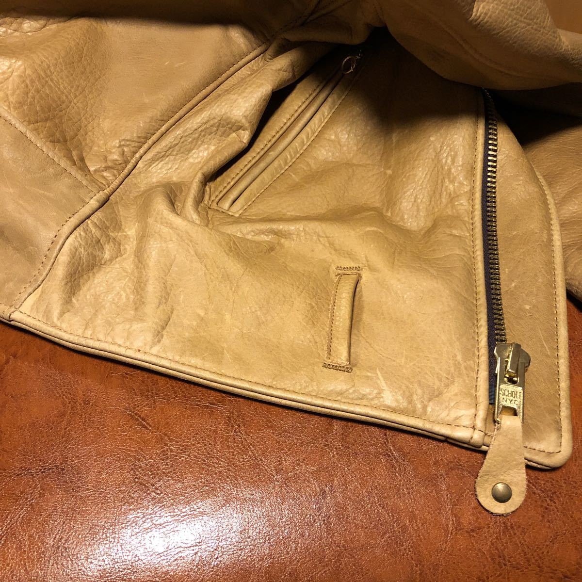 Schott/ショット ワンスター ライダースジャケット 513UST 34 タン TAN プチカスタム レザージャケット(ライダースジャケット)｜売買されたオークション情報、yahooの商品 ...