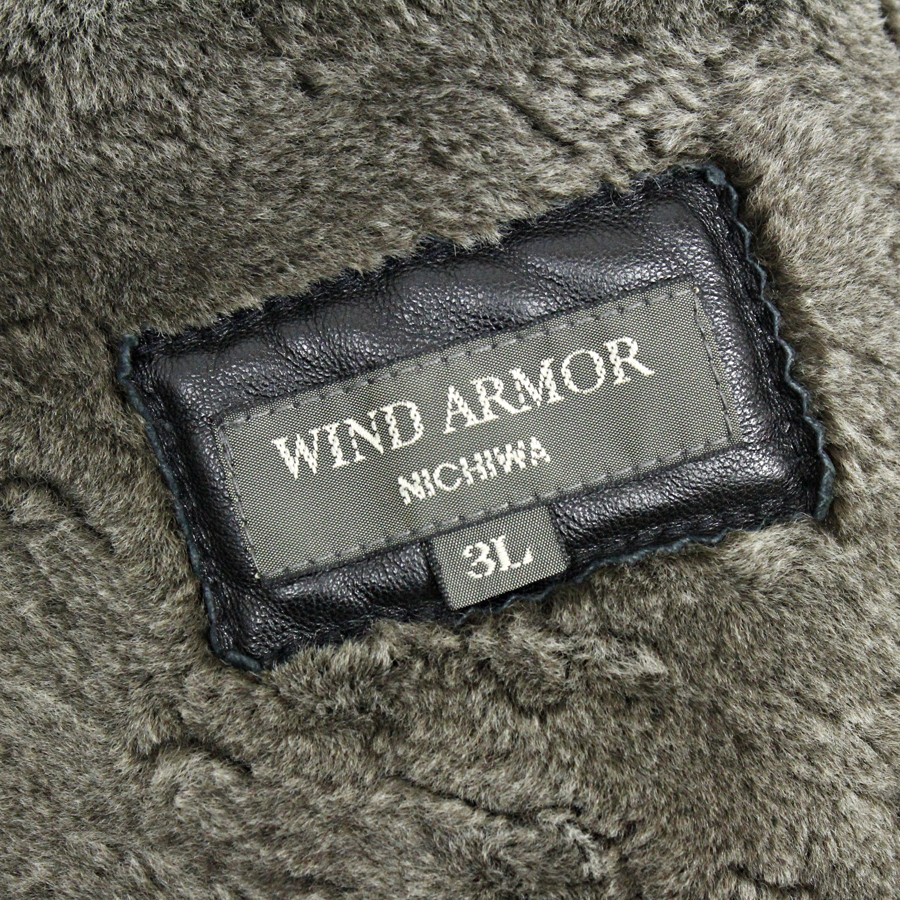 参考定価13万円 極 NICHIWA ニチワ WIND ARMOR ウインドアーマー 羊革 シープスキン リアルムートン シングルライダースジャケット 3L(毛皮、ファー)｜売買された ...