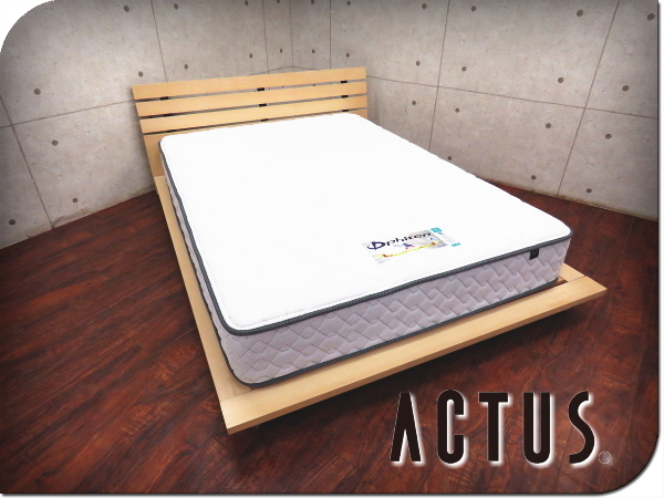 展示品 ACTUS TOKYOBED/東京ベッド 最高級 FB BED LOW TYPE 北欧スタイル Phiten/ファイテン/モダン/ダブルベッド/45万/eee4407k(マットレス付き ...