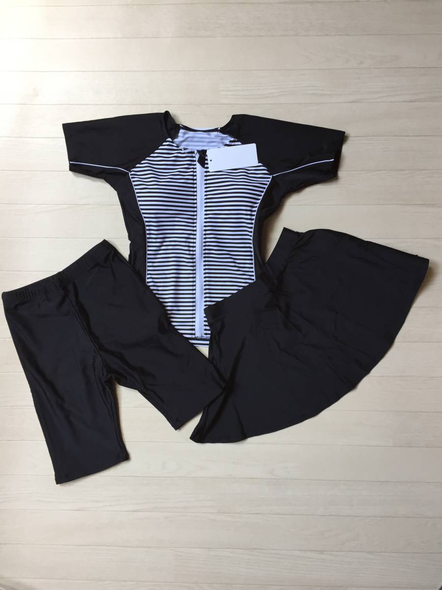 訳あり フィットネス水着 3点セット 15LL ボーダーブラック FH601 ヨガ レディース水着 セパレート(XLサイズ以上)｜売買されたオークション情報、yahooの商品情報をアーカイブ ...