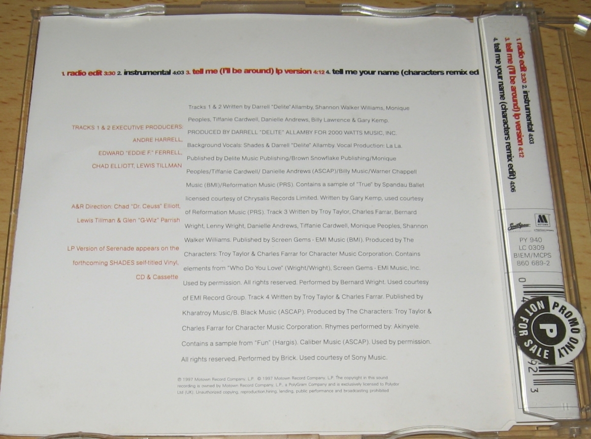 CDS Shades/Serenade Tell Me Your Name Characters Remix feat. Akinyele ...