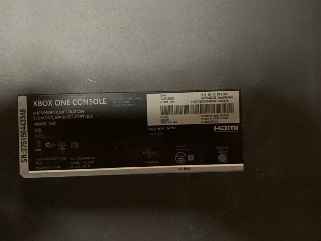 Microsoft Xbox One 500GB MODEL 1540 CONSOLE XboxOne XboxOne本体 kinect付 ...
