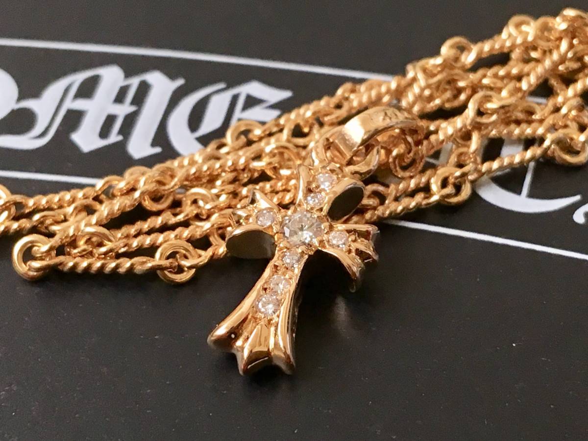 CHROME HEARTS 22K BABY FAT CROSS & TWIST CHAIN クロムハーツ ベビー ファット クロス チャーム ...