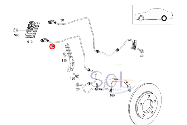 ベンツ W216 W221 リア スピードセンサー ABSセンサー 左右共通 CL600 CL65 S350 S500 S600 S63 ...