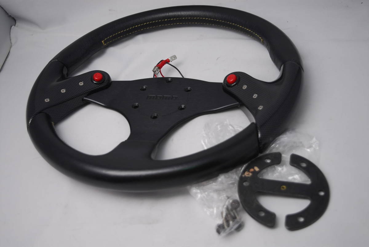 MOMO spider F1 モモ スパイダーF1 35Φ ブラックレザー＆カーボングリップ ステアリング(ステアリング、ハンドル本体)｜売買 ...