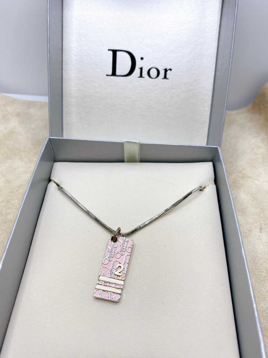 Christian Dior クリスチャン ディオール ネックレス トロッター ピンク プレート ペンダント CD429(ネックレス（トップつき）)｜売買されたオークション情報、yahooの ...