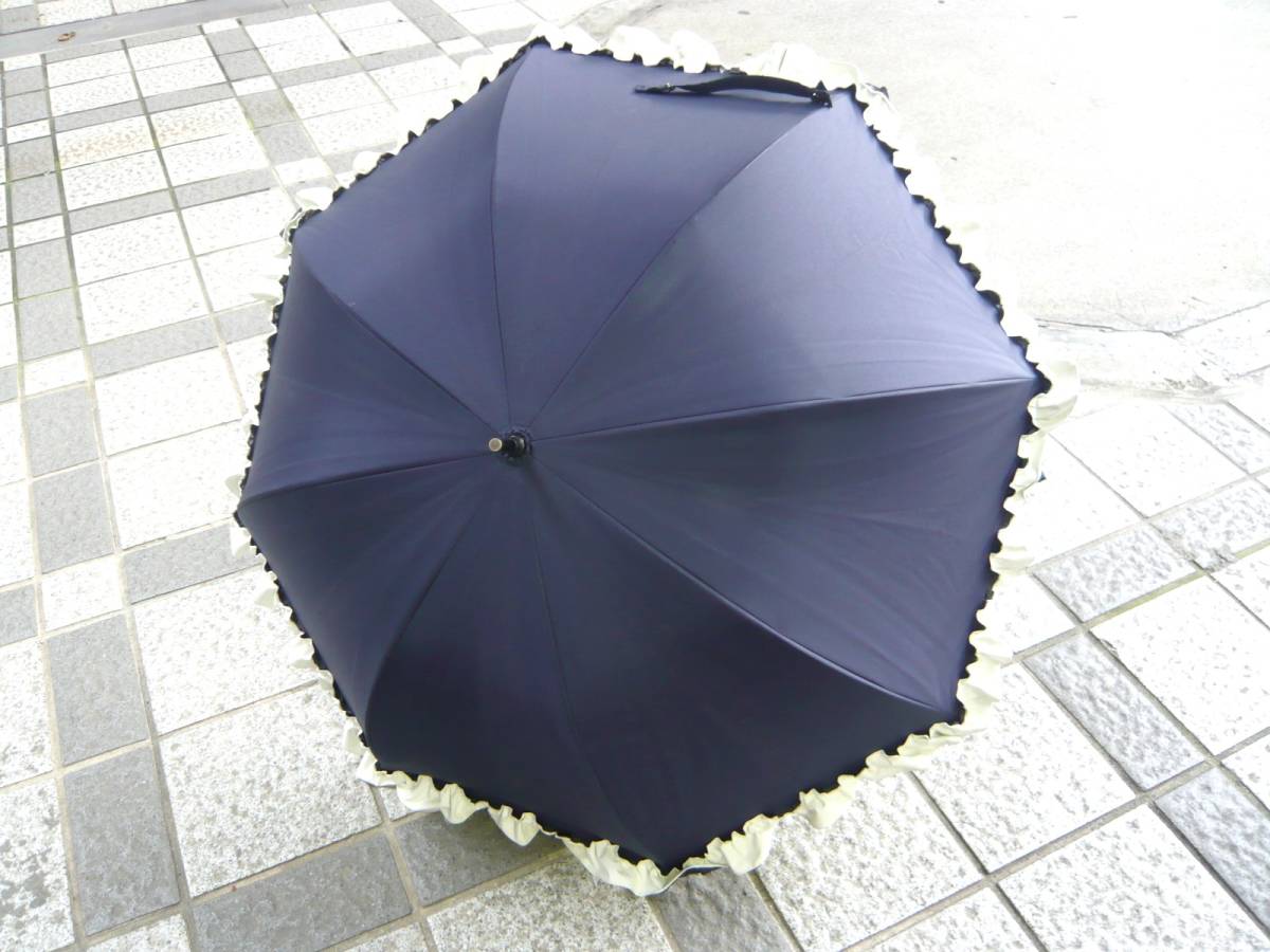芦屋ロサブラン Rose Blane 日傘 紺系／ふちフリル(日傘)｜売買されたオークション情報、yahooの商品情報をアーカイブ公開 ...