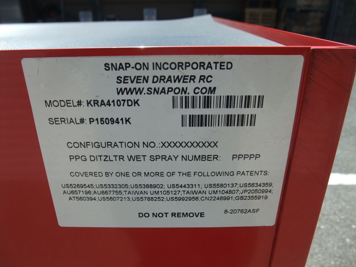 スナップオン Snap-on 工具箱 ツールストレージ KRA4107 series KRA4107DK 耐荷重 1.08t 引出し数 7 ...