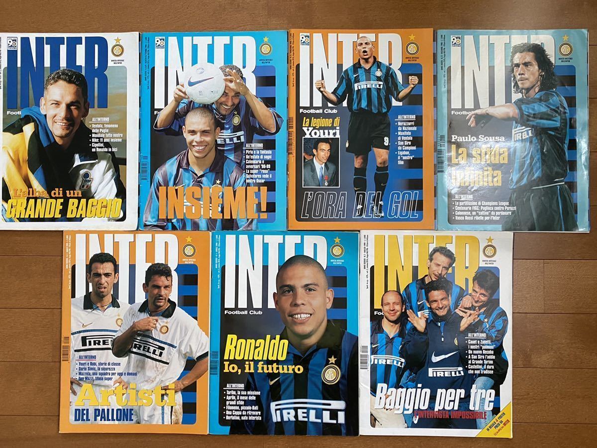 インテルミラノ 公式雑誌 inter football club マガジン 98/99 7冊セット イタリア語 バッジョ ロナウド ...