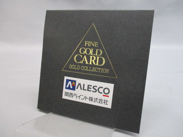 Y 1GRAM FINE GOLD 999.9 1g 金 48㎜×80㎜ 関西ペイント ゴールド カレンダー GOLD CALENDER ...