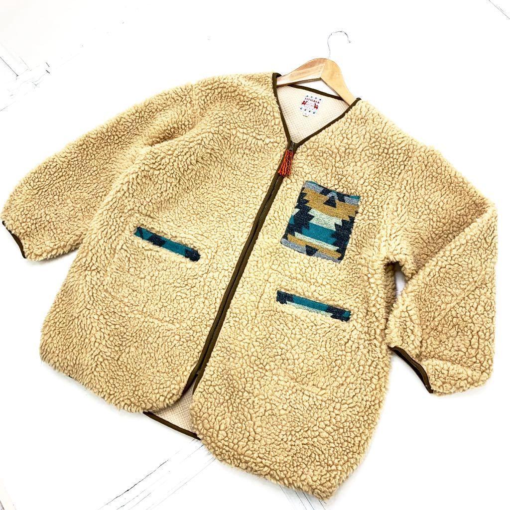チチカカ TITICACA のクラシック ボア カーディガン ジップアップ フリースジャケット レディース Lサイズ ベージュ AA58(女性用)｜売買されたオークション情報、yahooの商品 ...