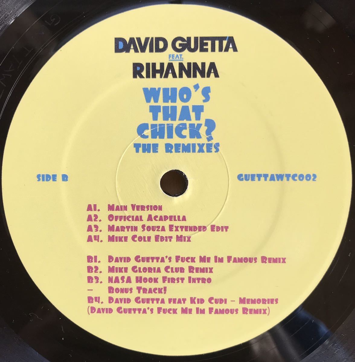 2010年 Unofficial盤 DAVID GUETTA FEAT. RIHANNA / WHO'S THAT CHICK Mike ...