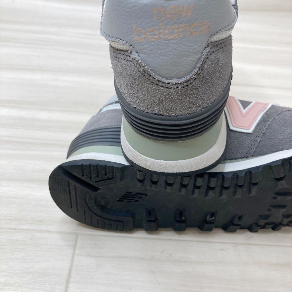 D’647 NEW BALANCE ニューバランス WL574 ローカットスニーカー 22.5cm B グレー ピンク ホワイト モデル(22 ...