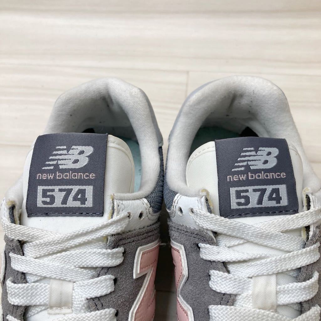 D’647 NEW BALANCE ニューバランス WL574 ローカットスニーカー 22.5cm B グレー ピンク ホワイト モデル(22 ...