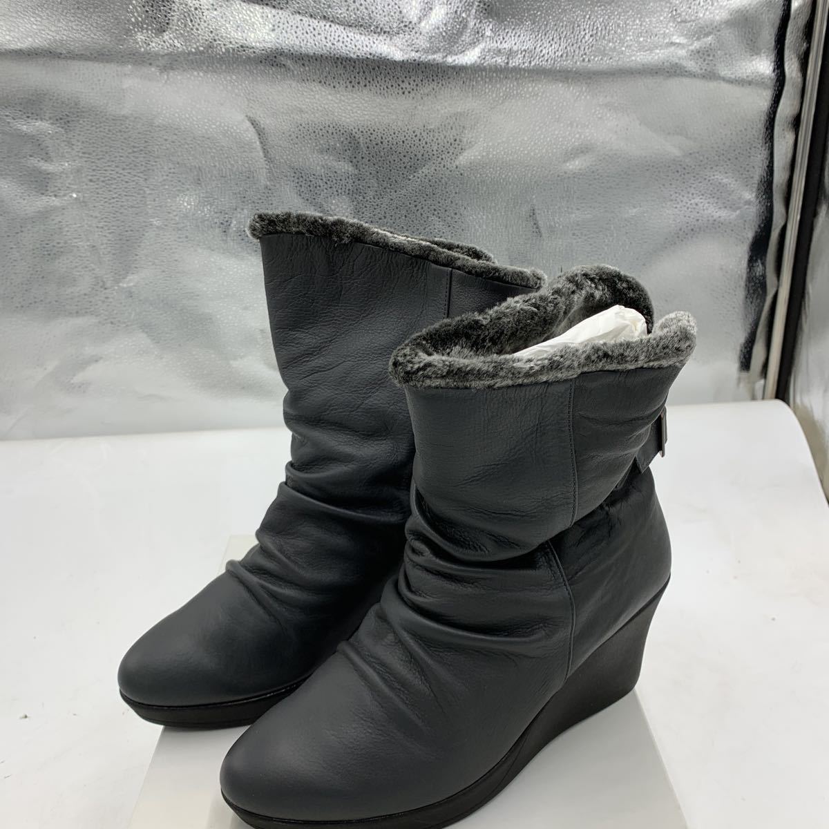 y752 25cm 幅広4E トリプルエア 定価34.000 2way牛革ファーブーツ ミドル ショート 日本製 モコモコ グレー(25.0cm)｜売買されたオークション情報、yahooの商品 ...