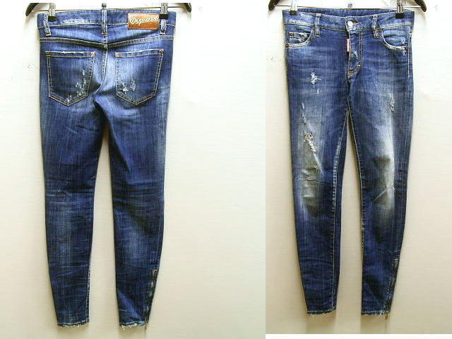 38 DSQUARED2 14AW MEDIUM WAIST SUPER SLIM JEAN スーパースリム スキニー ストレッチ S72LA0631 デニム パンツ 2915(ジーンズ ...