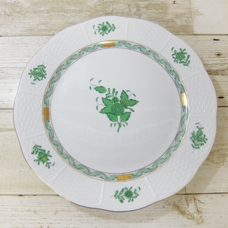 HEREND HANDPAINTED ヘレンド アポニーグリーン プレート 丸皿 約25 5cm 洋食器 ギフト/219(ヘレンド)｜売買されたオークション情報、yahooの商品情報を ...