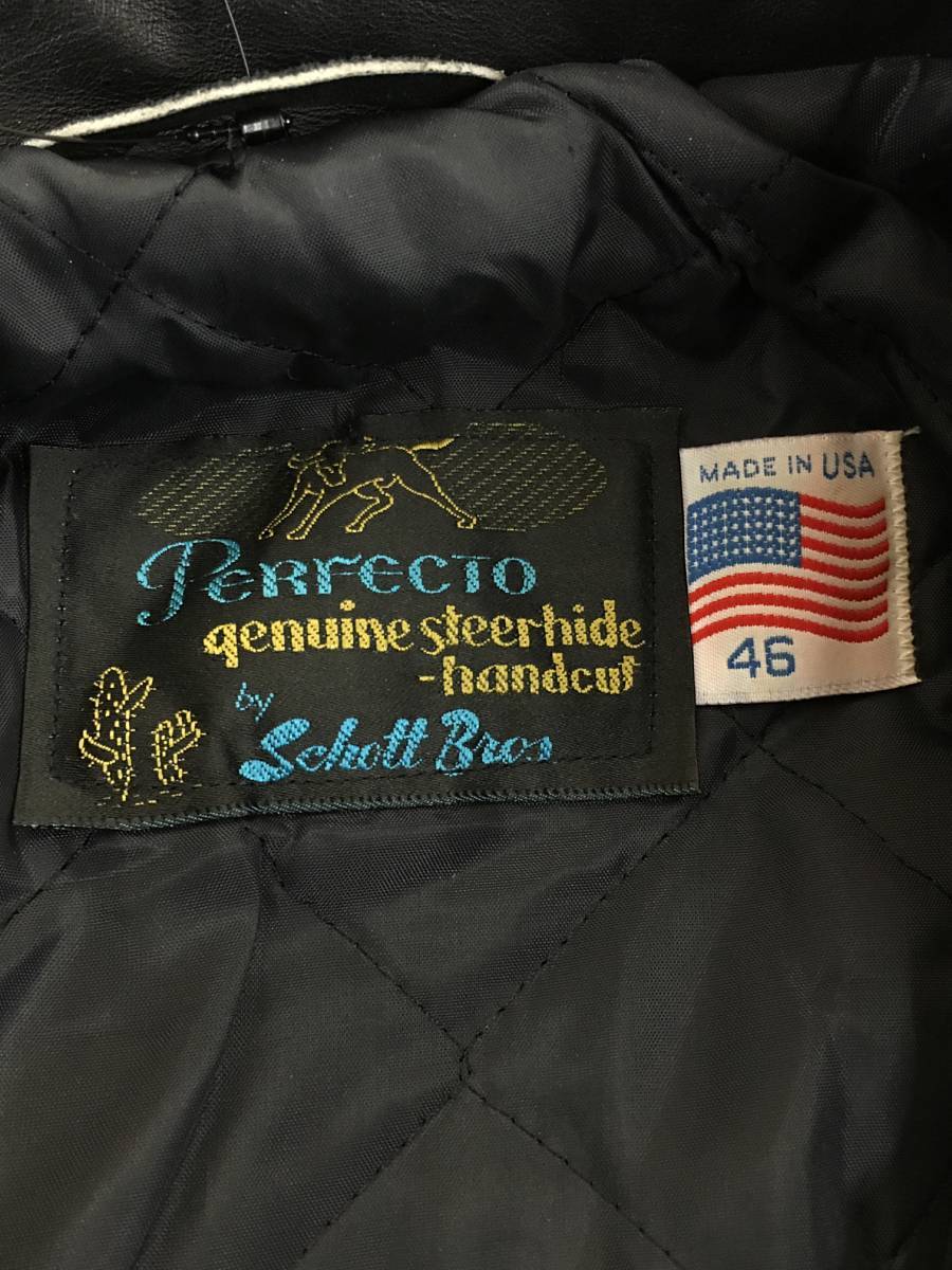 Schott シングルライダースジャケット/46/牛革/BLK/型番:641NS(Sサイズ)｜売買されたオークション情報、yahooの商品情報をアーカイブ公開 - オークファン（aucfan.com）