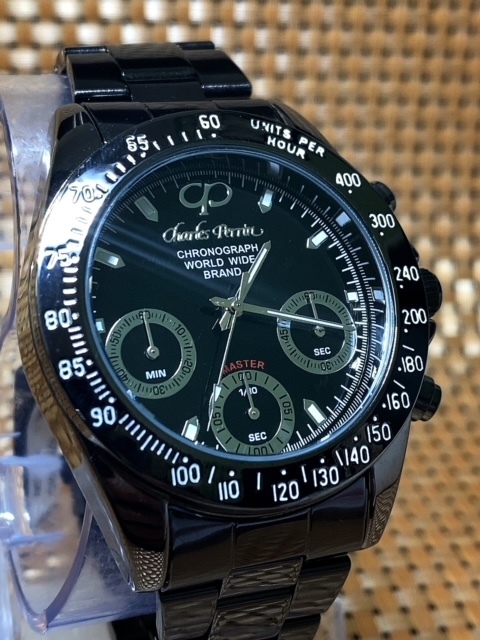 生産終了モデル シャルルペリン Charles Perrin 正規品 腕時計 アナログ 時計 クロノグラフ ビジネスウォッチ 黒 クオーツ ...