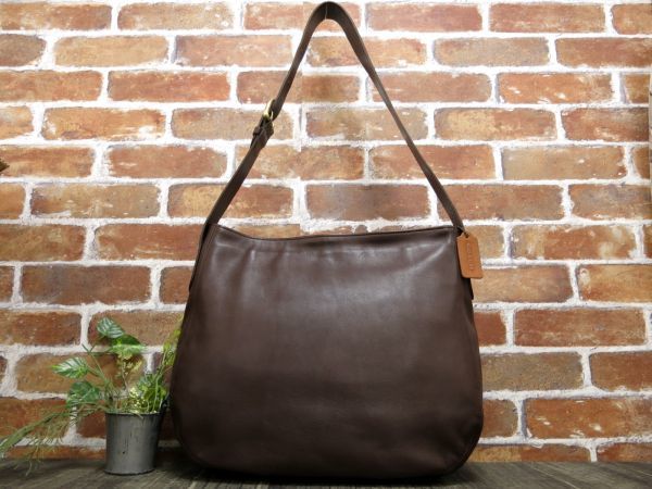 COACH オールド コーチ メンズ 4161 USA製 グラブタン レザー 本革 ショルダー バッグ 茶 同様 超 肩掛け B5 N1953 ...