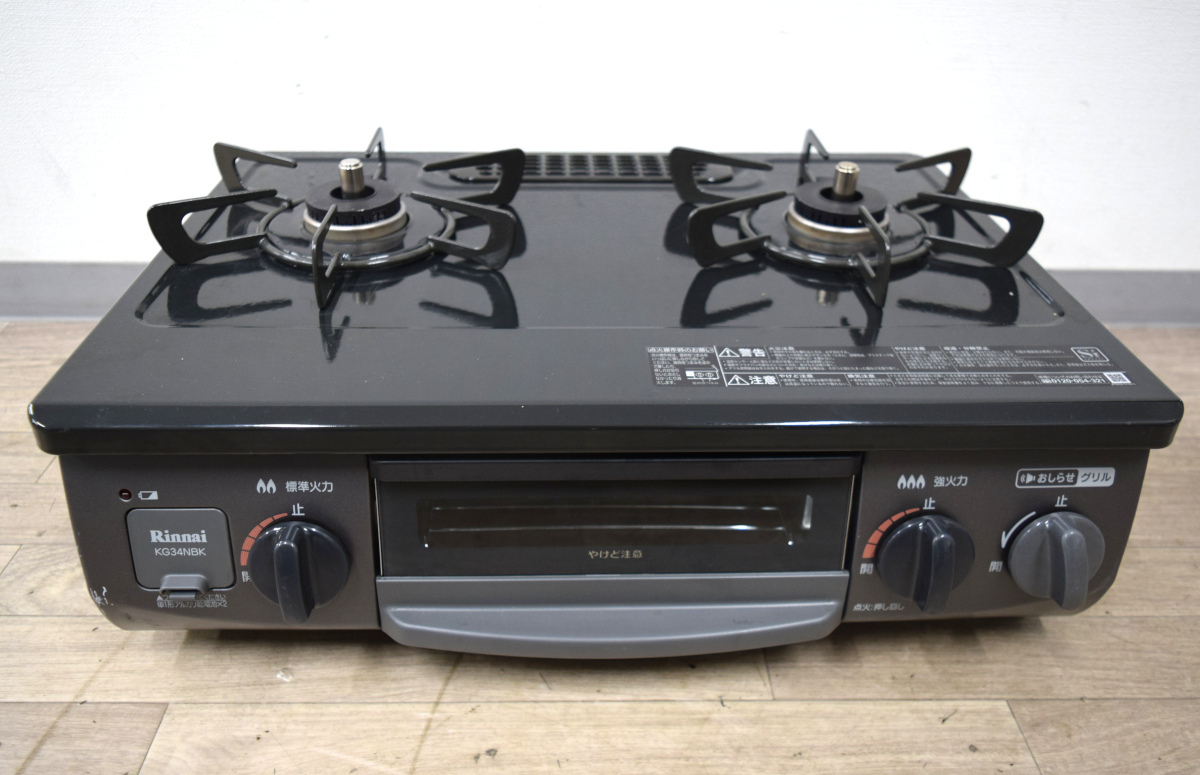 Rinnai リンナイ ガステーブル RT34NJH 右強火力 ガスコンロ 2口 2021年式 家電 み 現状品 MI440(ガステーブル ...